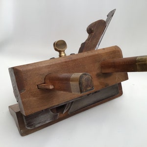 Antique Vintage English Fillister Plough Plane, Wood and Brass Plough ...