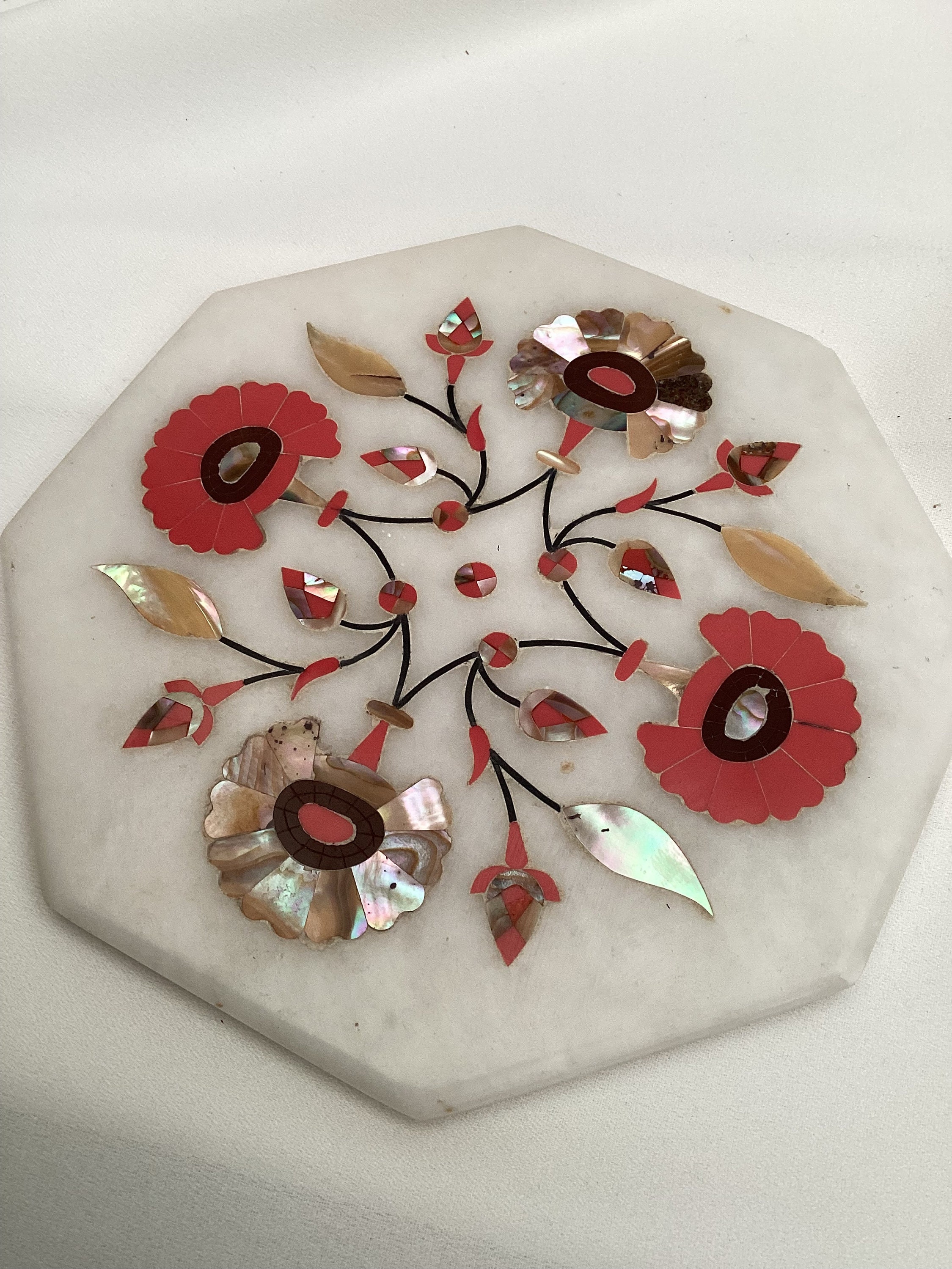Vintage Hand Crafted Inlaid Marble Trivet. Cup Coaster Tile. 136/962 - Etsy
