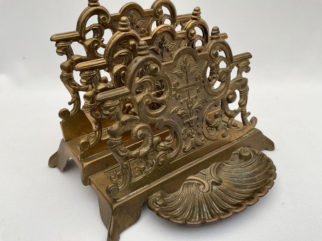 Vintage Art Decor Brass Letter Rack. Letter Holder - Etsy