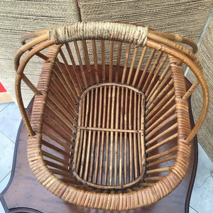 Early 20th Century Antique Vintage Bamboo Cane Basket - Etsy UK