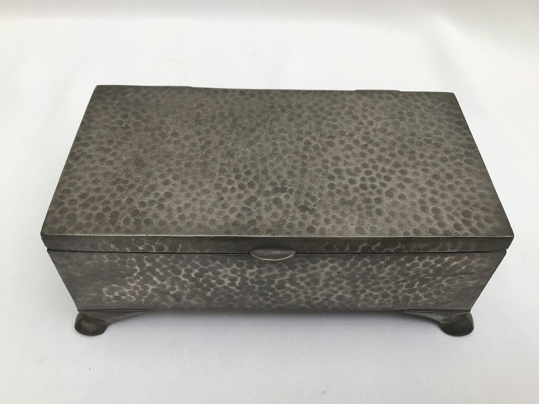 Antique Hammered Pewter Box - Etsy