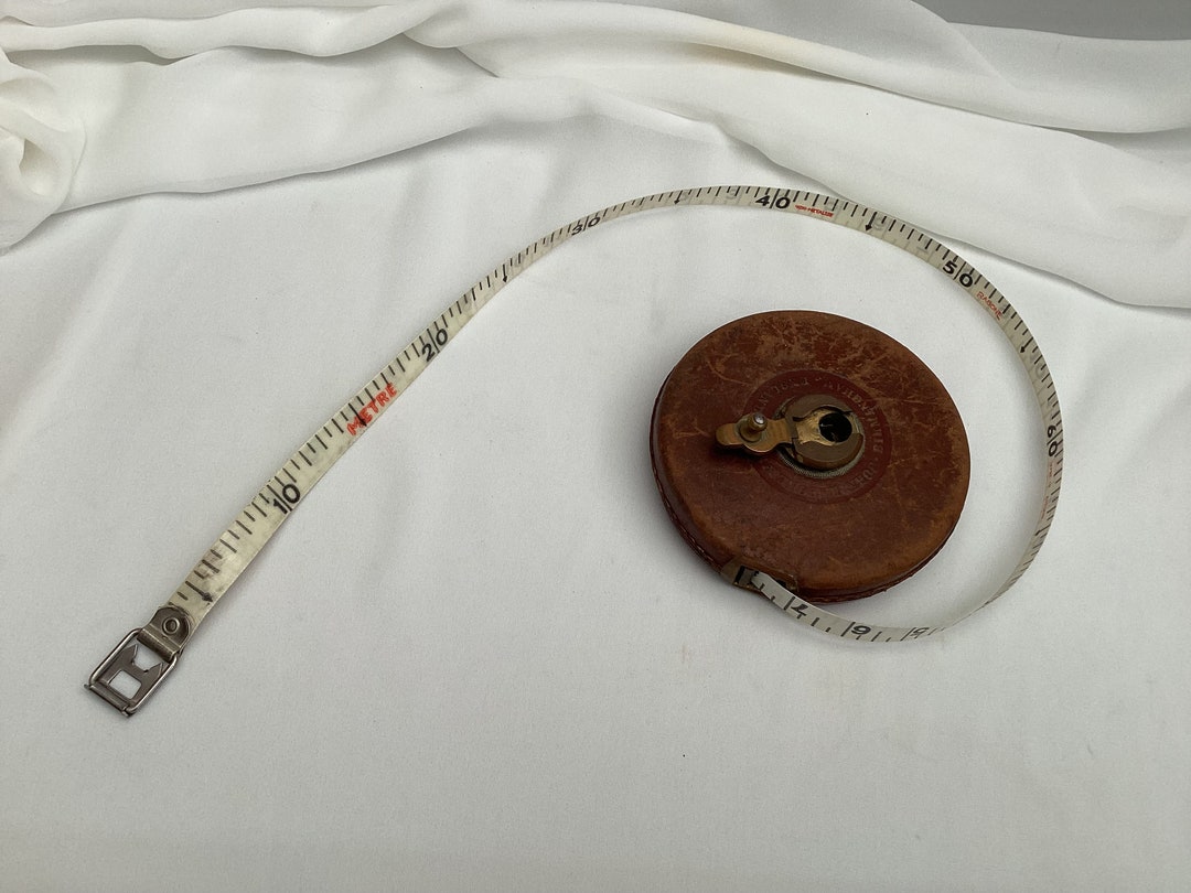 Early 20th Century Antique Vintage Leather Case Measuring Ruler. 66FT ...