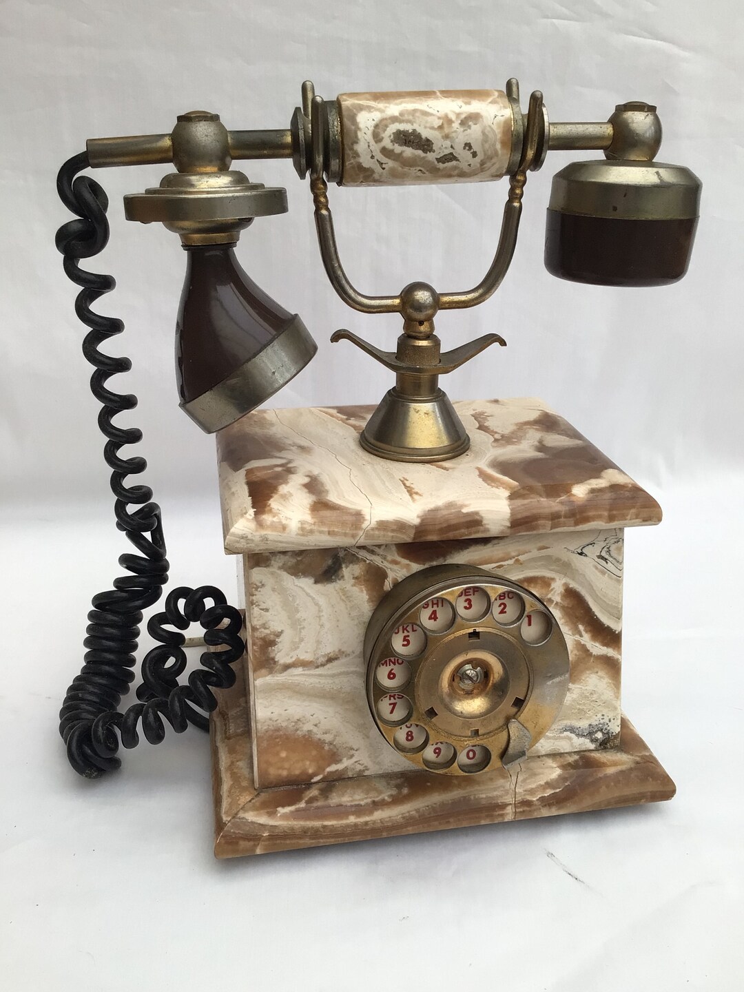 Vintage Marble Onyx Telephone - Etsy
