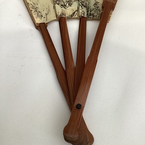 Vintage Chinese Hand Painted Foldable Hand Fan - Etsy