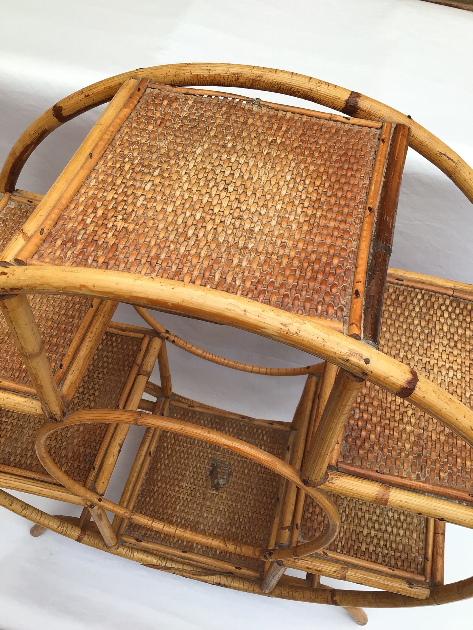 Rare Early/mid Century Bamboo Round Display Shelf Unit - Etsy