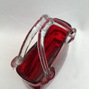 Vintage Italian Handcrafted Gold Splash Ruby Red Glass Hand Bag Purse ...