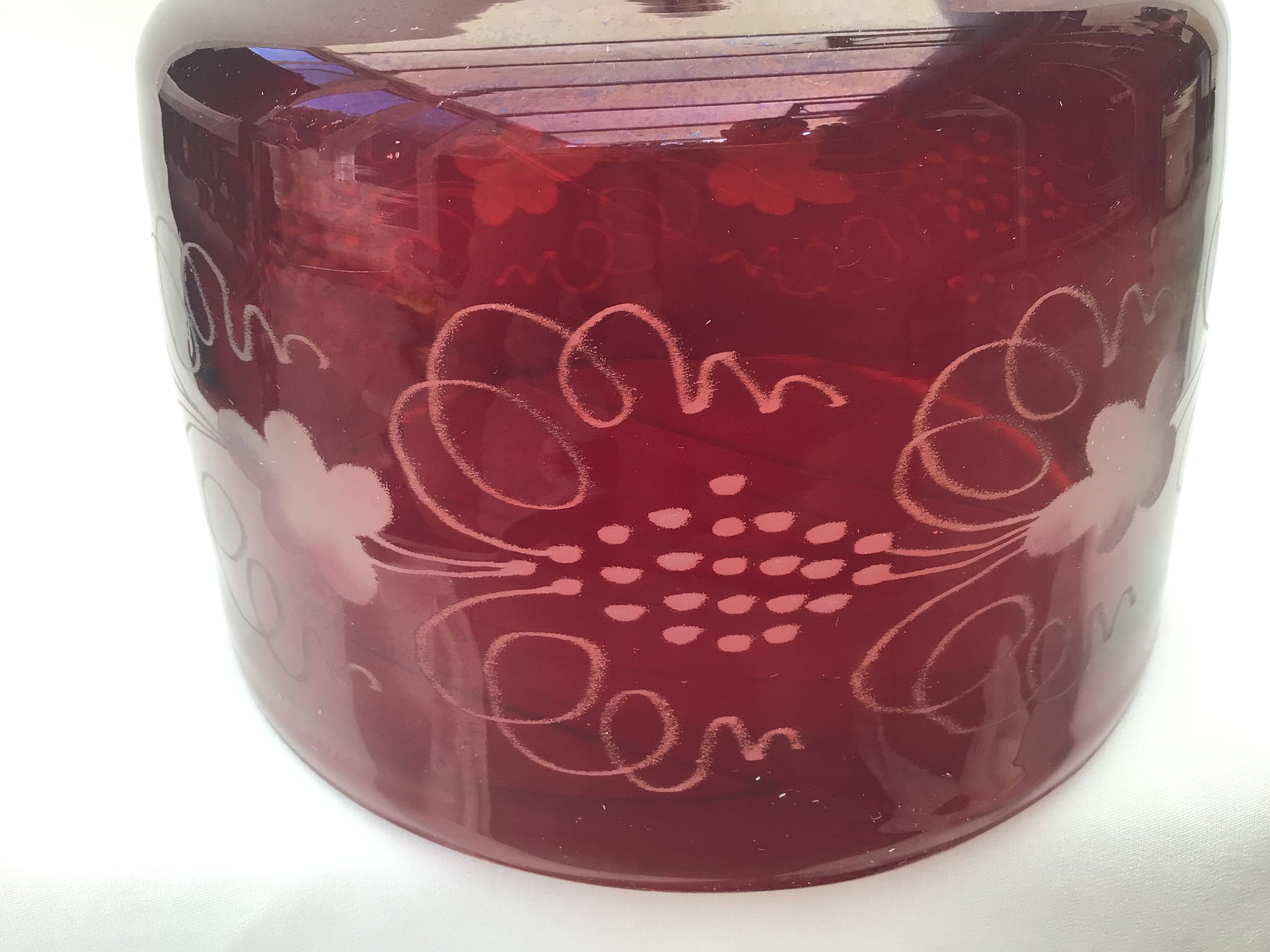 Victorian Ruby Glass Light Shade, Lampshade, Handmade Cranberry Colour ...