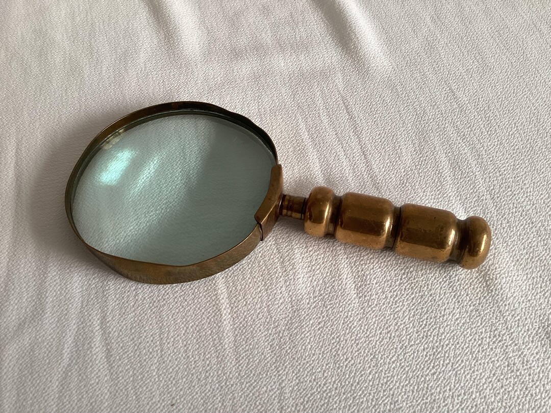 Vintage Solid Brass Handle Magnifying Glass - Etsy