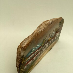 Hand Painted on Nature Stone Ornate Rock Display Plaque. L. 25 Cm. - Etsy