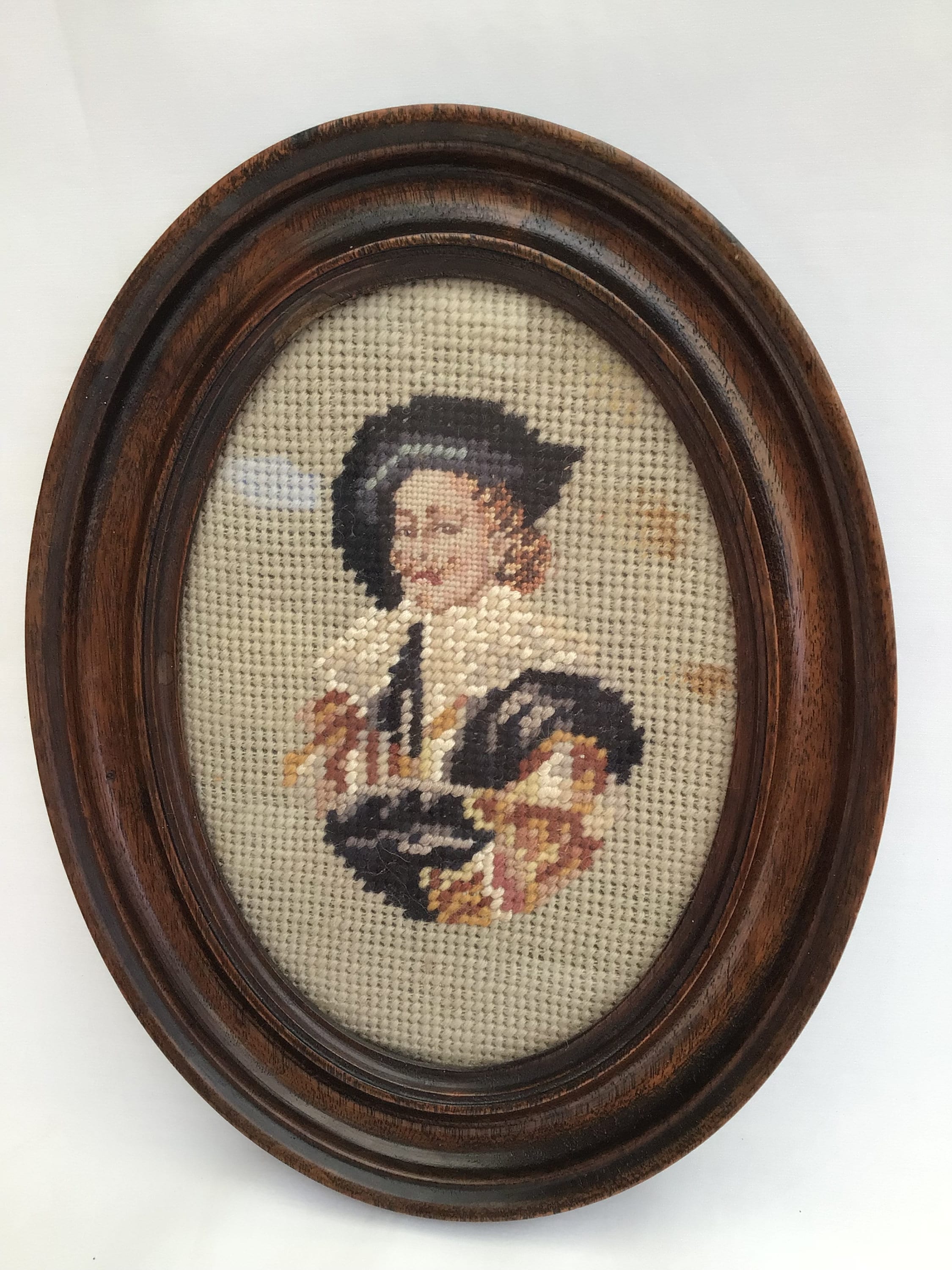 Antique Vintage Wood Portrait Frame, Embroidery Portrait - Etsy