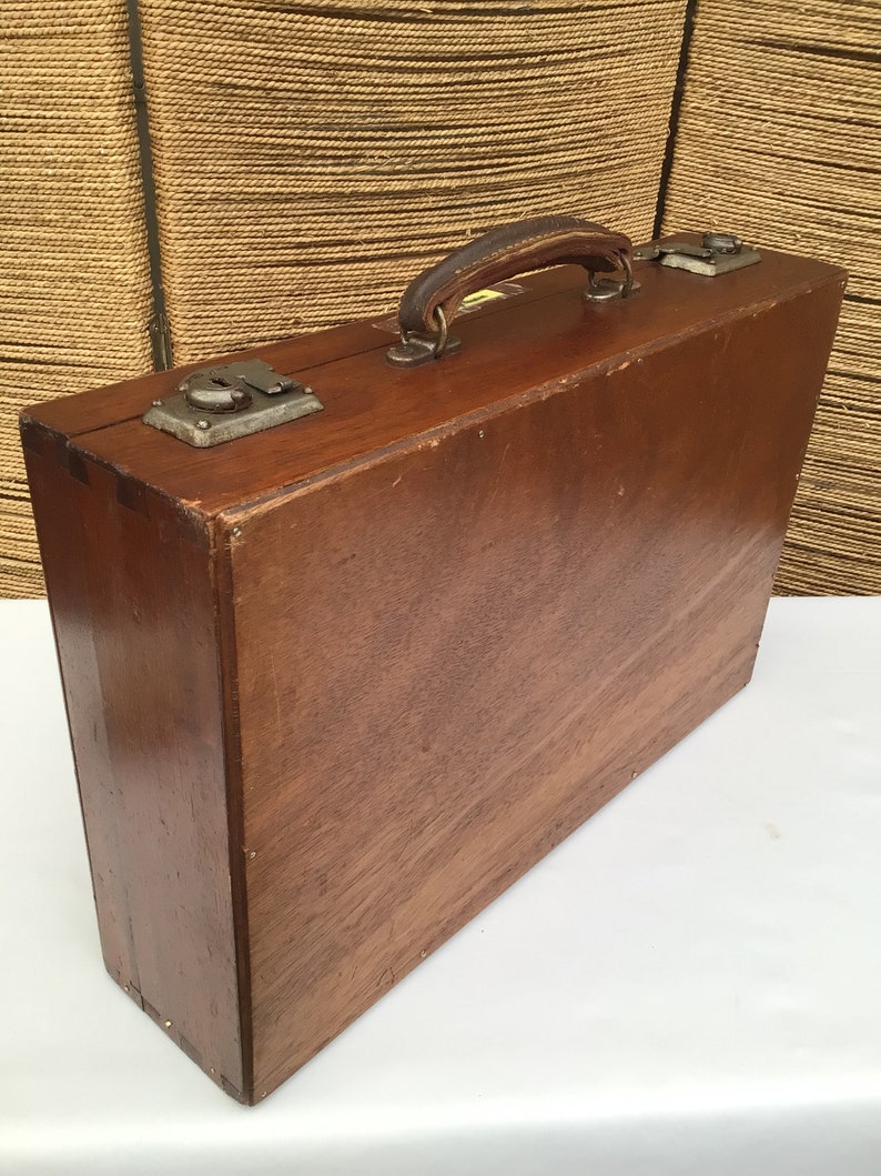 Antique Vintage Wood Briefcase, Late Victorian/early 20th Century File ...