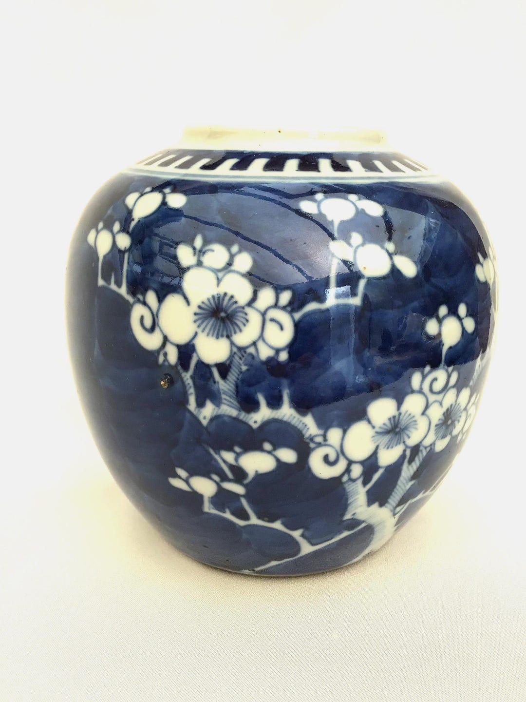 Early 20th Century Antique Chinese Blue & White Pot, Winter Prunus Jar ...