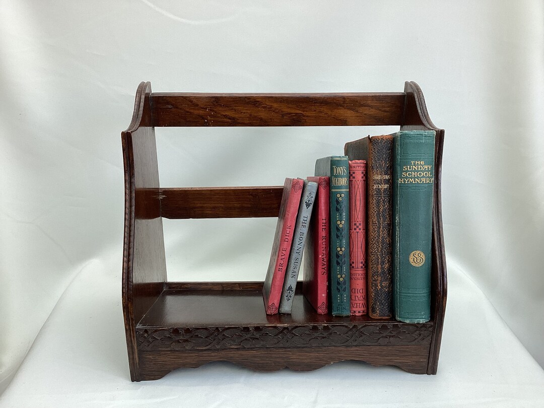 Early 20th Century Artdeco Antique Oak English Book Trough, Table Book ...