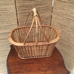 Early 20th Century Antique Vintage Bamboo Cane Basket - Etsy UK