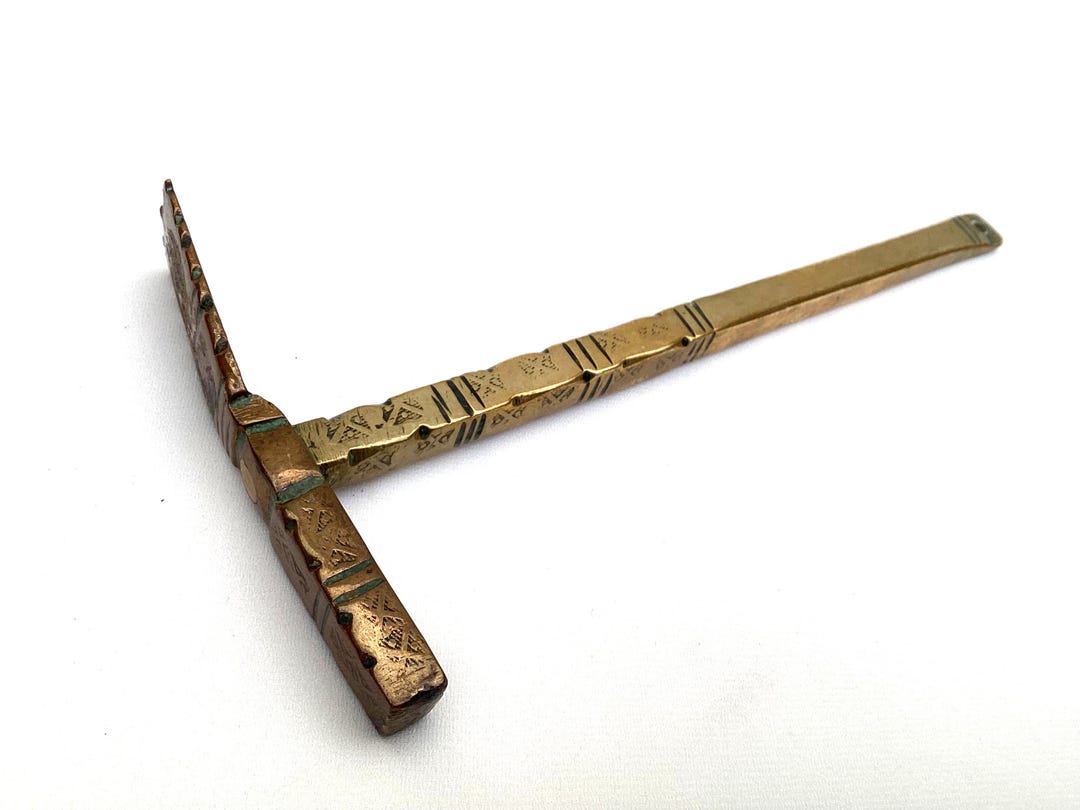 Antique Moroccan Brass Sugar Hammer: Berber Etched Paperweight - Etsy