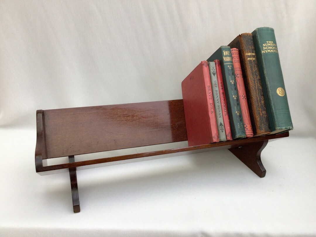 Large Antique English Mahogany Book Trough, Table Book Stand, Novel ...