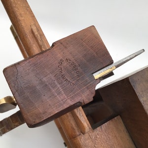 Antique Vintage English Fillister Plough Plane, Wood and Brass Plough ...