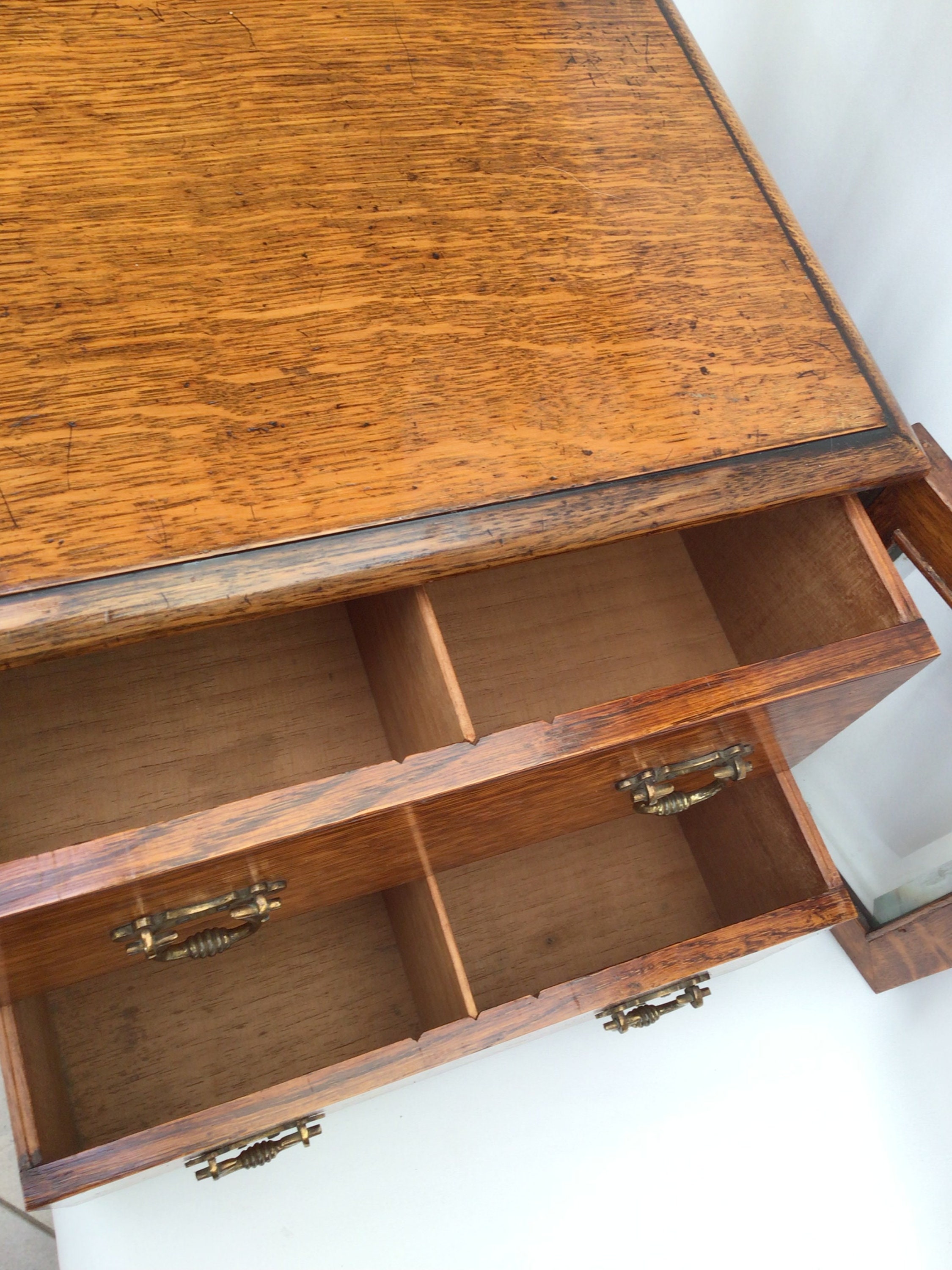 Antique English Oak Table Storage Cabinet - Etsy
