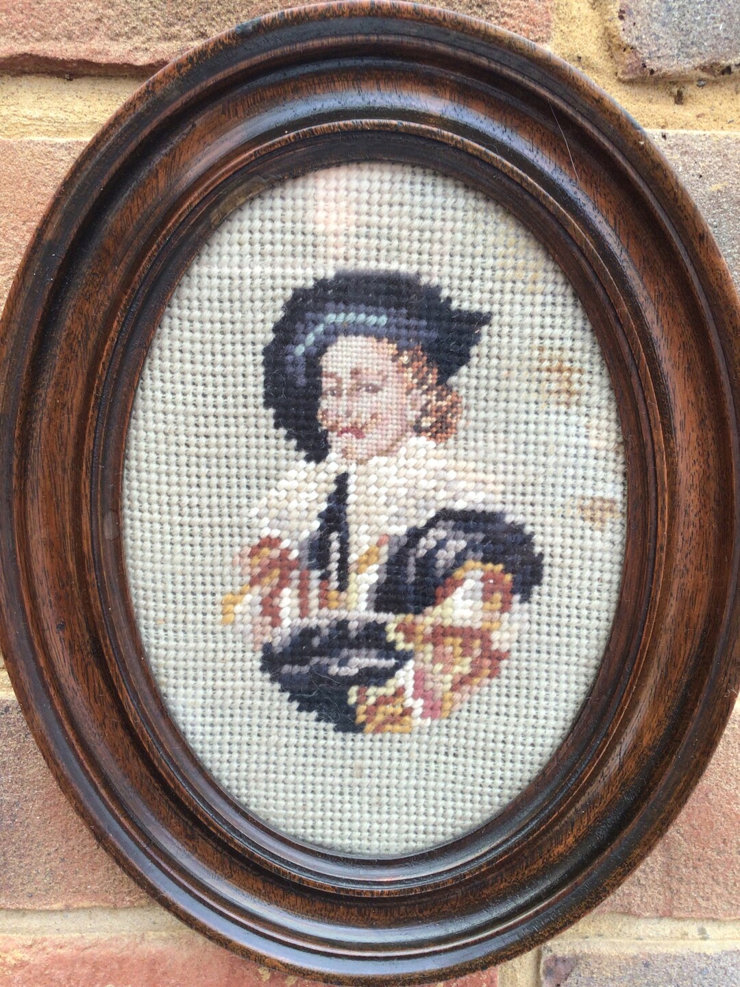 Antique Vintage Wood Portrait Frame, Embroidery Portrait - Etsy