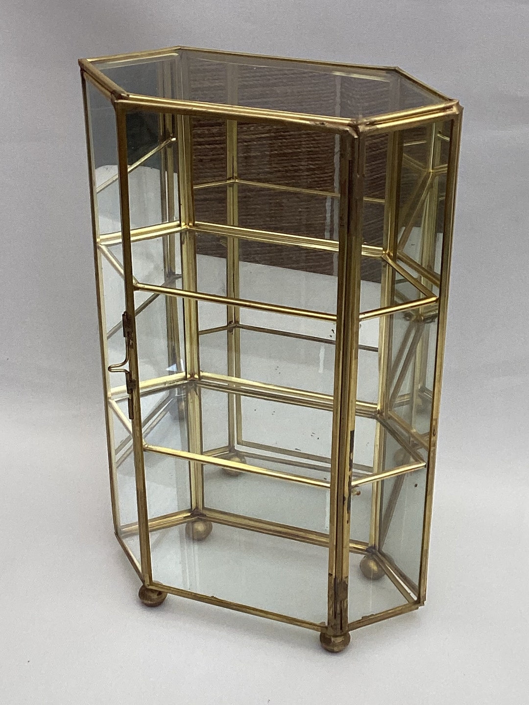 Vintage Glass Mirror Miniature Display Cabinet Show Case - Etsy