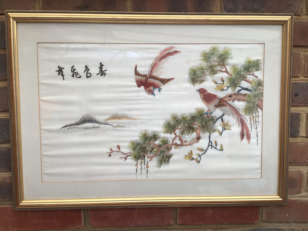Large Chinese Embroidery Silk Picture - Etsy