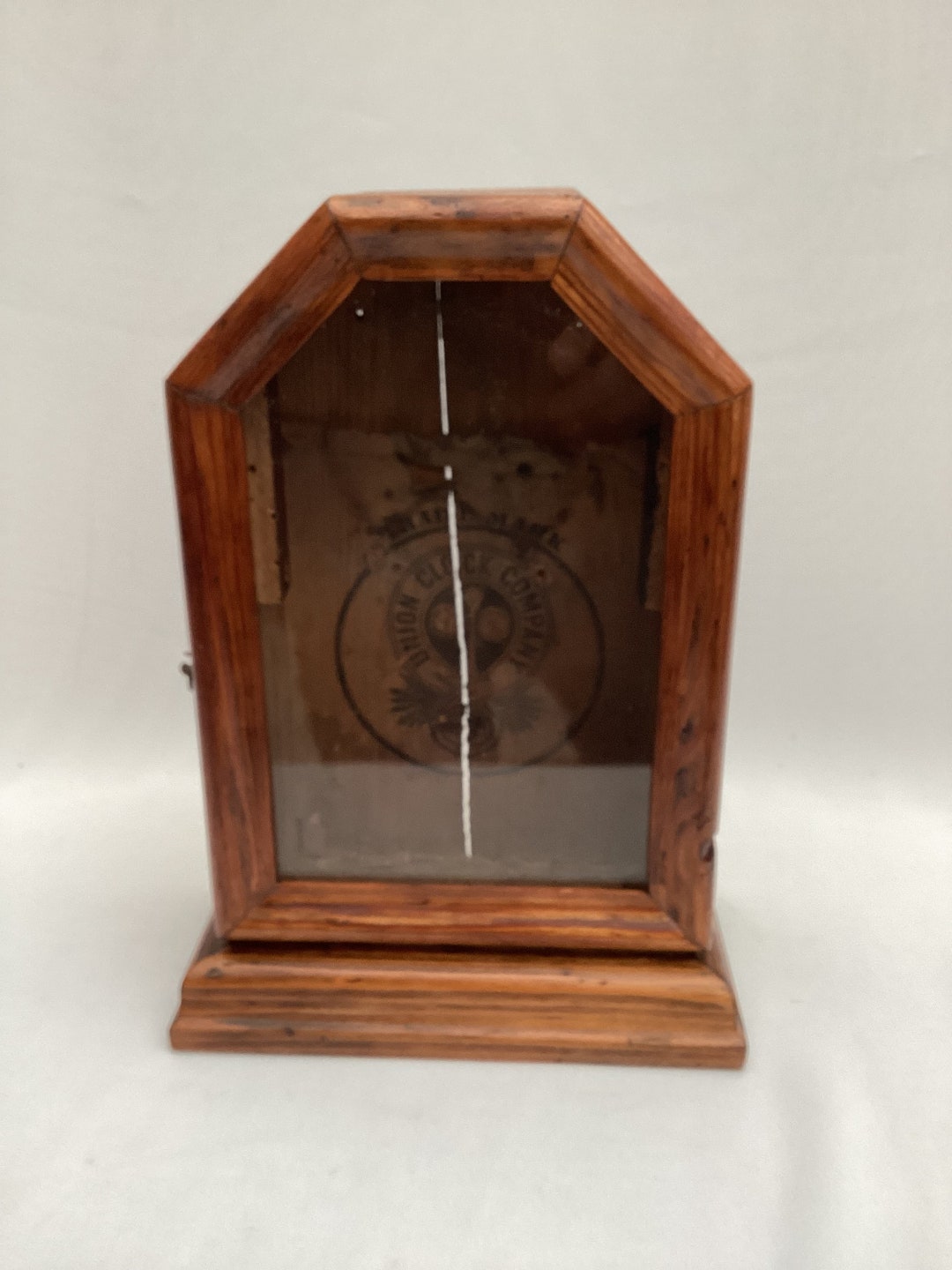 Antique English Wooden and Glass Clock or Pocket Watch Displaycabinet ...