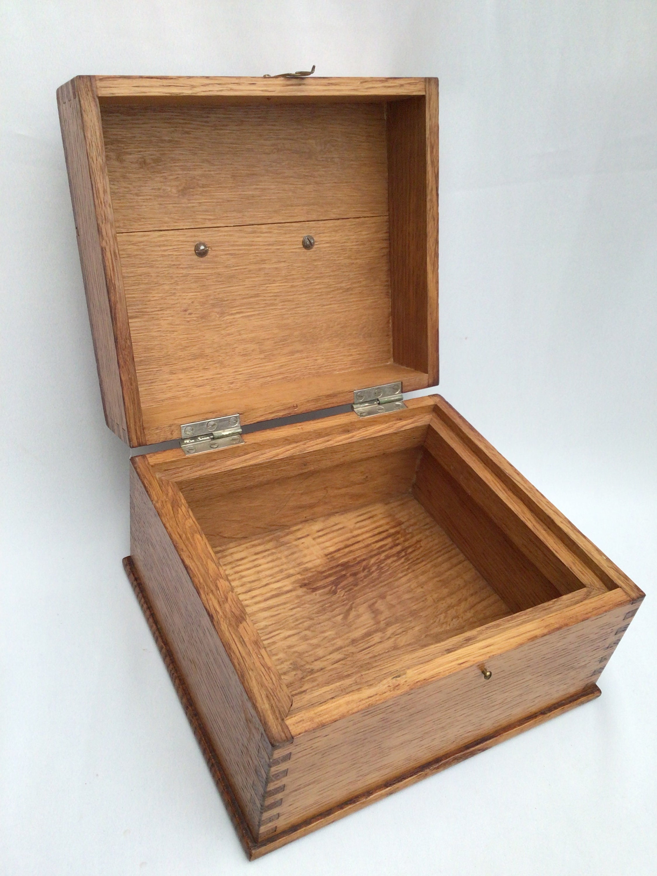 Vintage English Solid Oak Box, Storage Box - Etsy