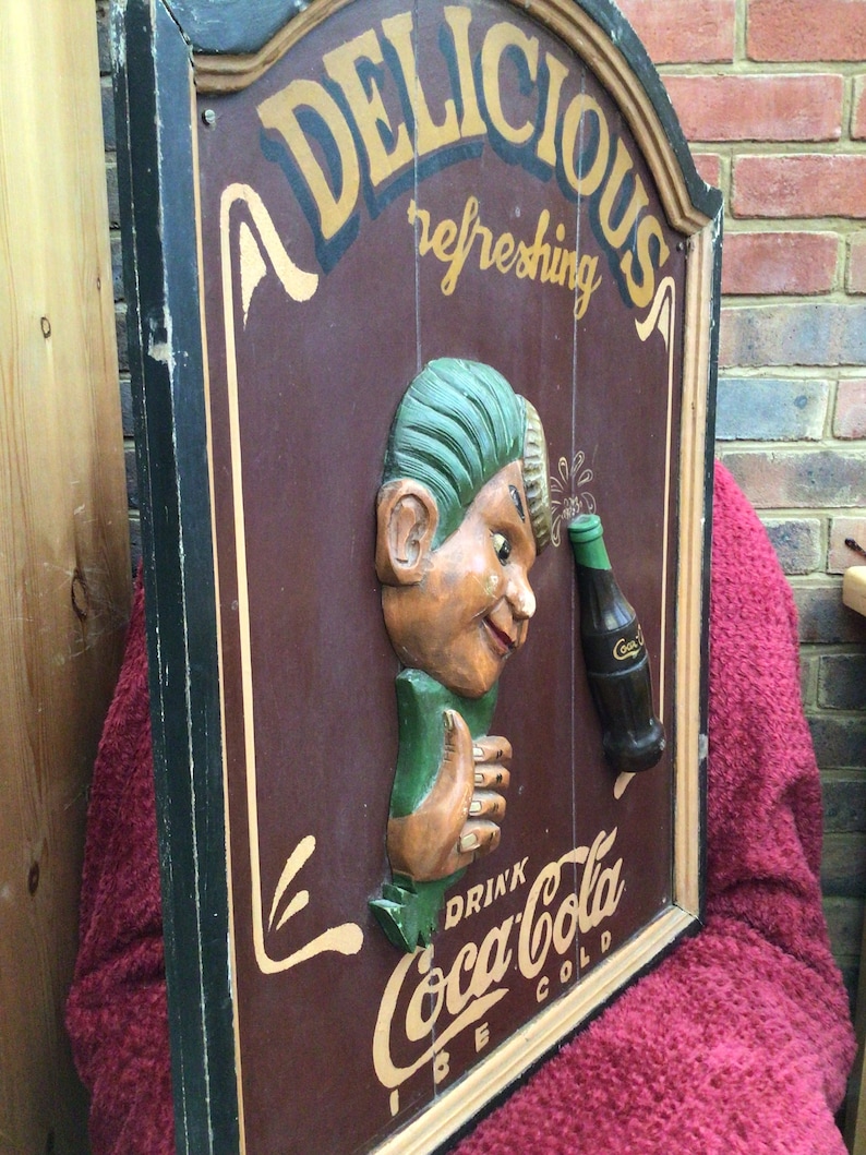 Large Vintage Coca Cola Advertising Sign Board | Etsy