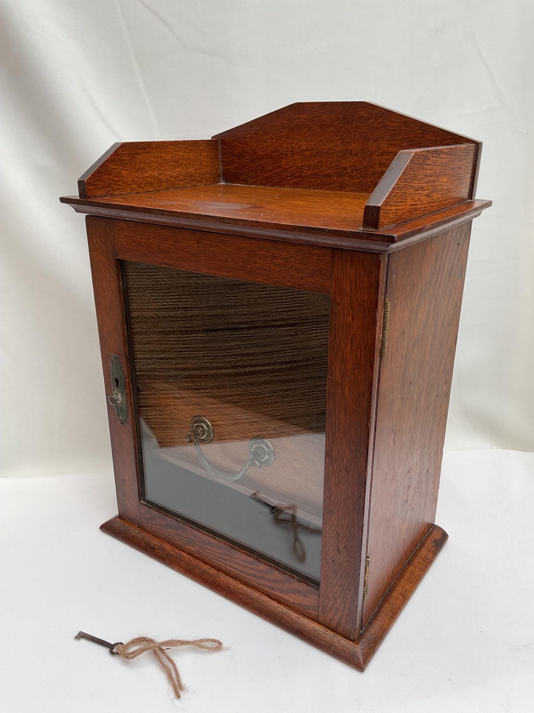 Antique English Oak Tobacco Pipe Cabinet With Key. Smoking Cabinet. H ...