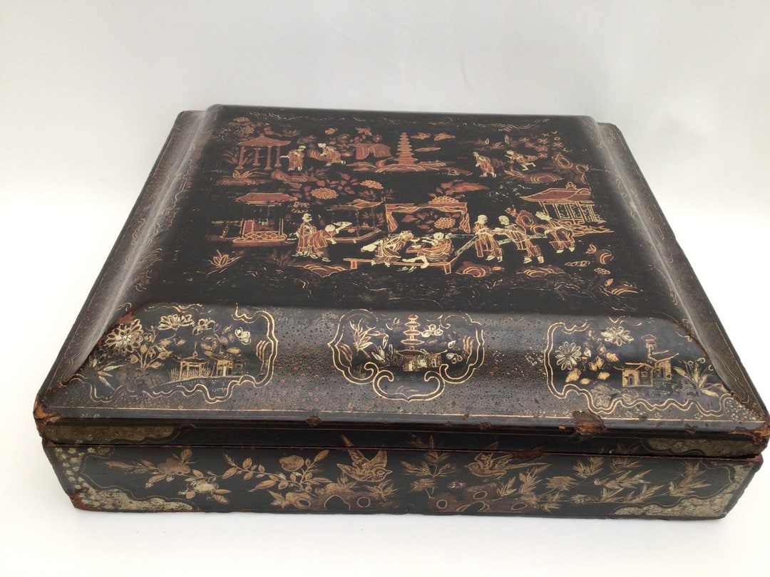 Antique Chinese Lacquer Box - Etsy