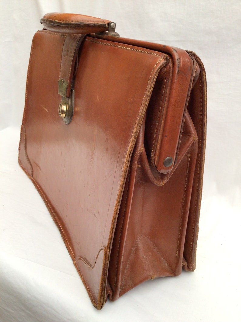 Antique Vintage Leather Briefcase - Etsy