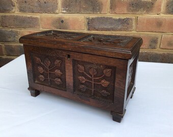 Antique Vintage Oak Wood Box - Etsy
