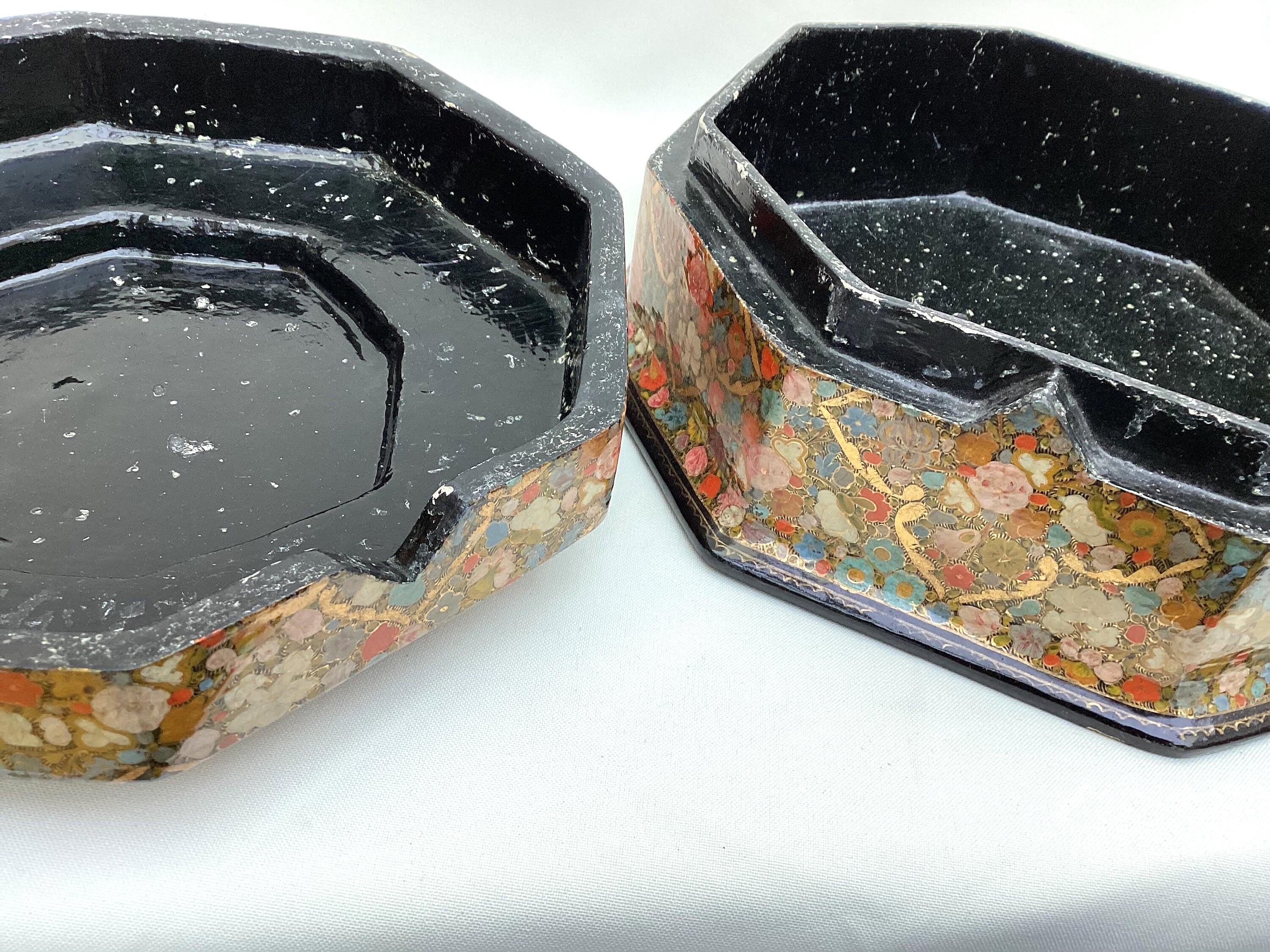 Large Mid 20th Century Indian Handcrafted Artdeco Lacquer Box. D.26cm ...