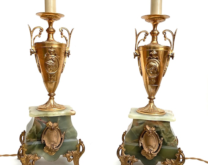 Mid-century Modern - 'C Miller 1956' Lamps in Tan With Burnished Gold ...