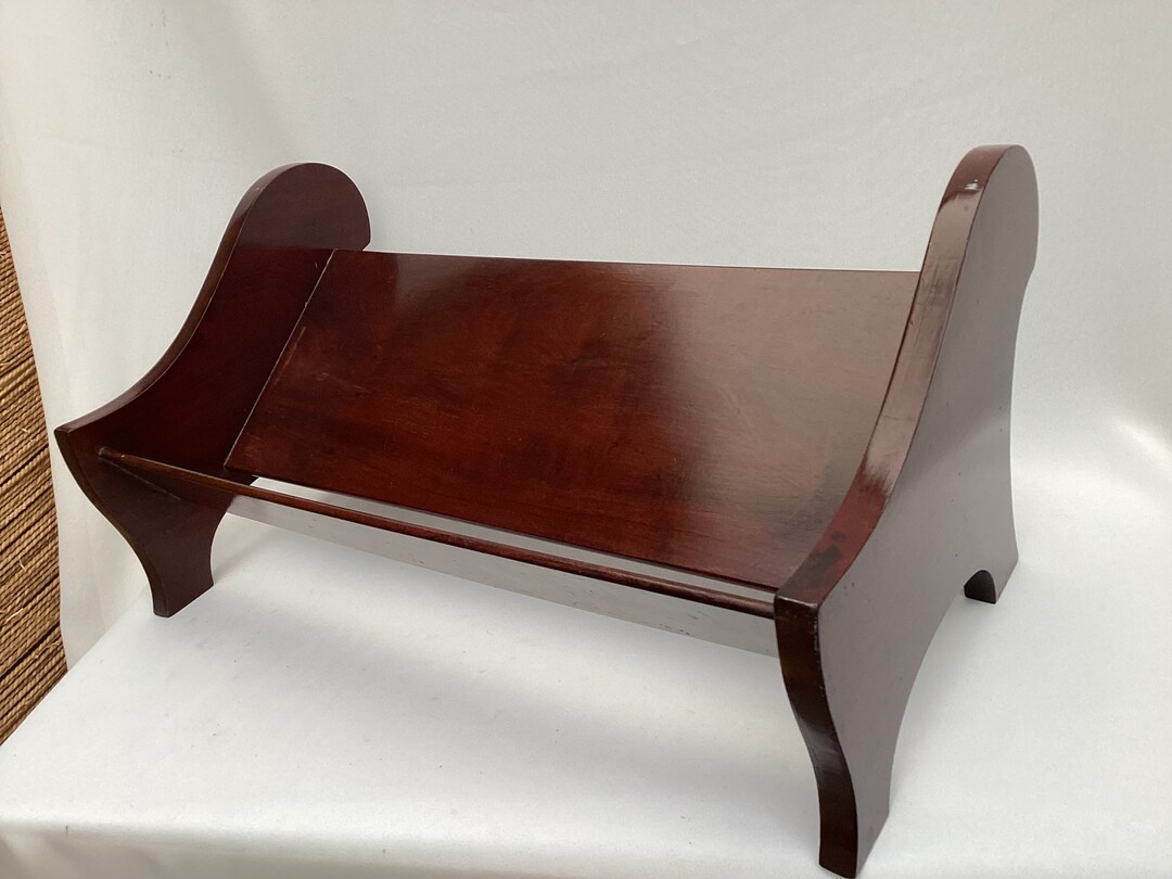 Large Antique English Mahogany Book Trough, Table Book Stand, Novel ...
