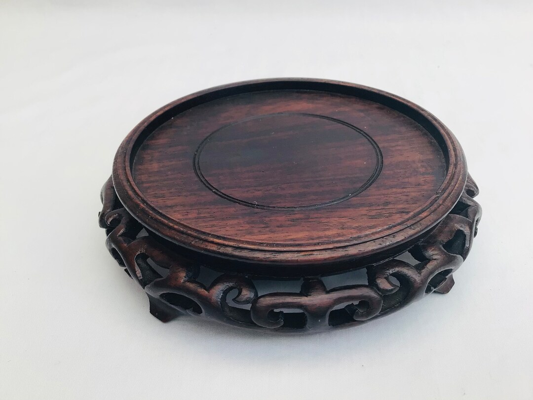 Antique Chinese Carved Hardwood Vase Stand, Bowl/ornament Base Stand - Etsy