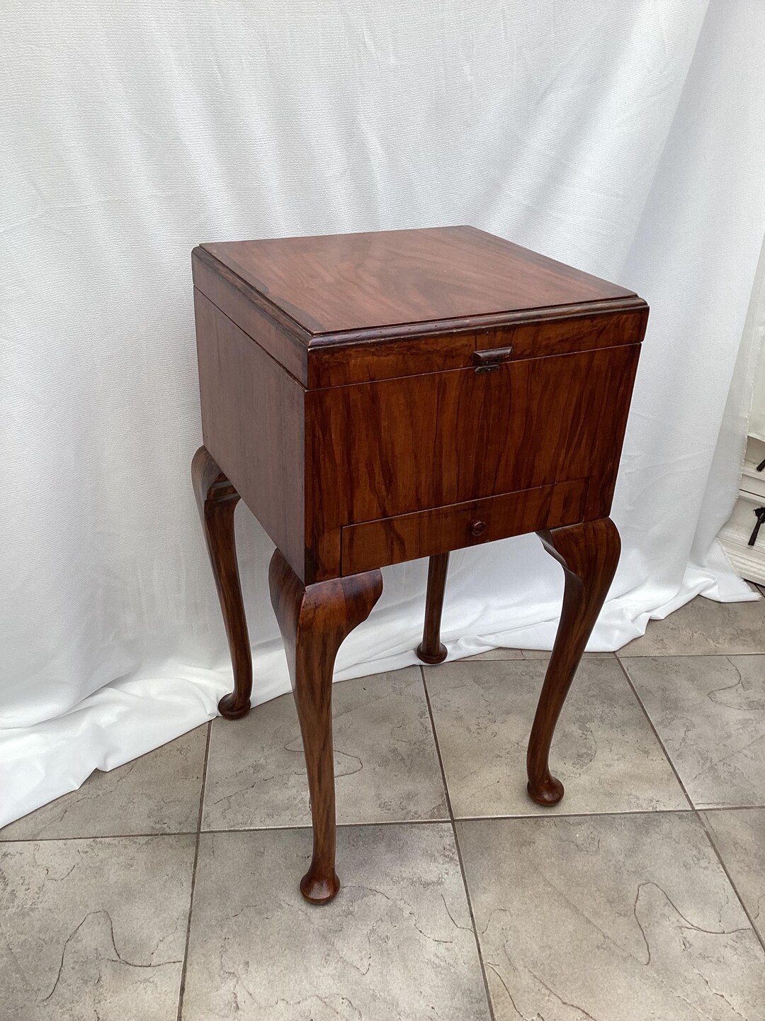 Antique Vintage Hardwood Sewing Box . Sewing Box End Table - Etsy