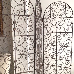 Antique Wrought Cast Iron Room Divider: English Three Panel Screen - Etsy