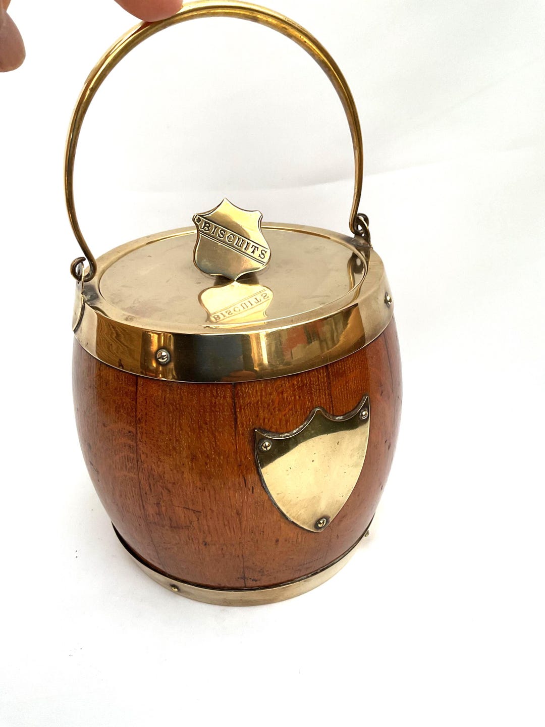 Early 20th Century English Oak and Brass Biscuit Barrel. Ice Bucket - Etsy