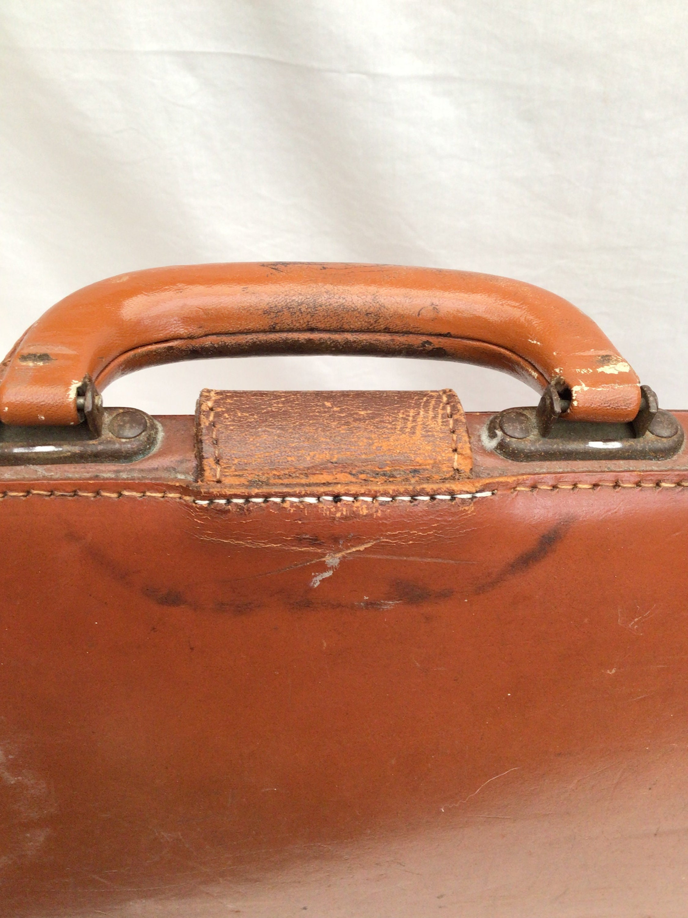 Antique Vintage Leather Briefcase - Etsy