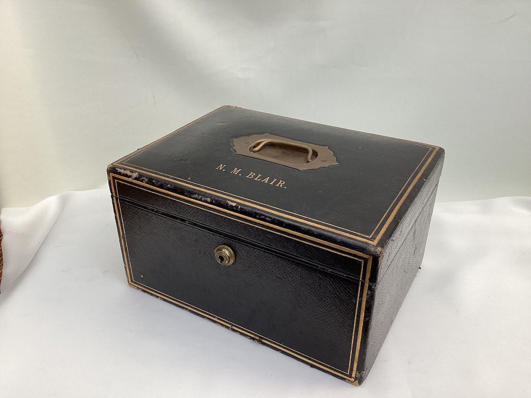 Antique England Victorian Leather Jewellery Box. New Bond Street London ...