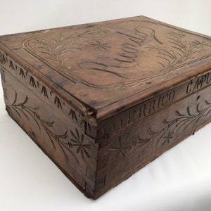 Antique Vintage Solid Wood Carved Box - Etsy