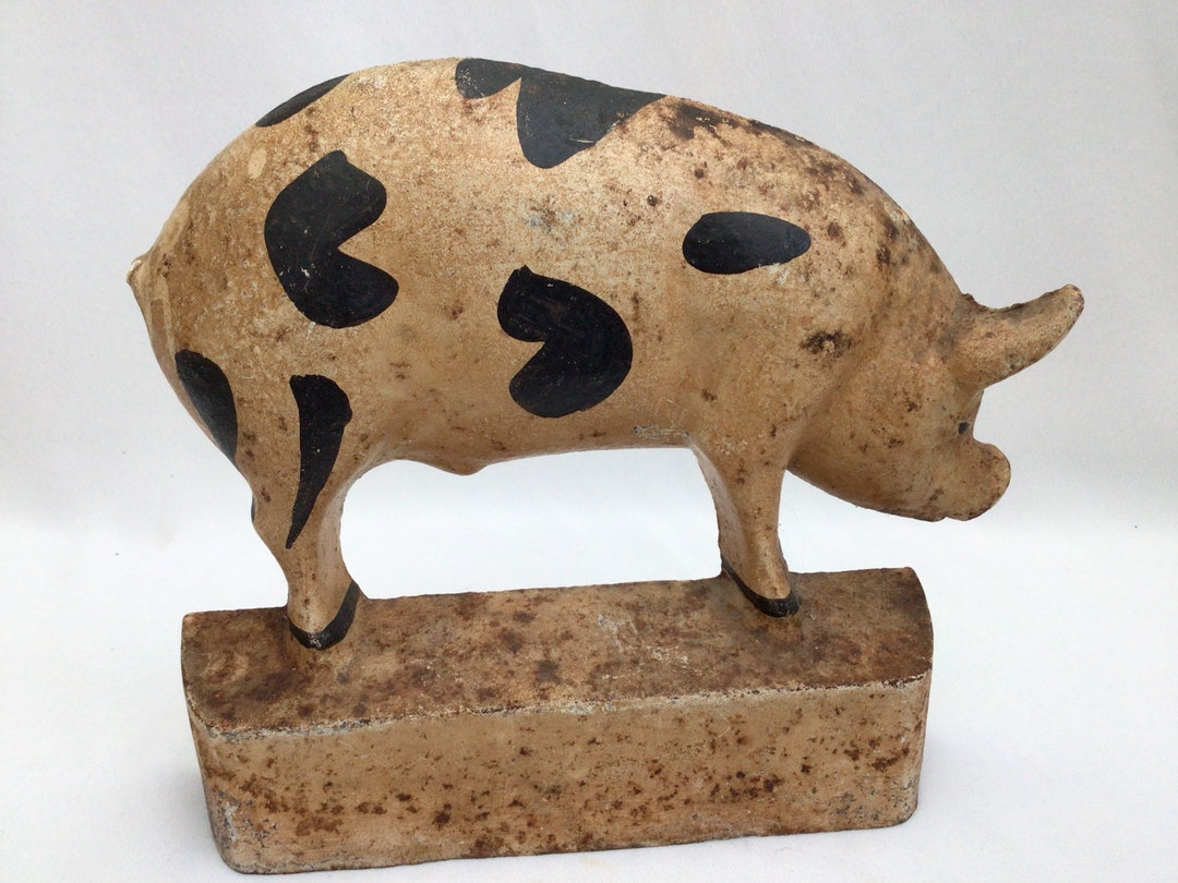 Antique Big Pig Cast Iron Door Stop - Etsy