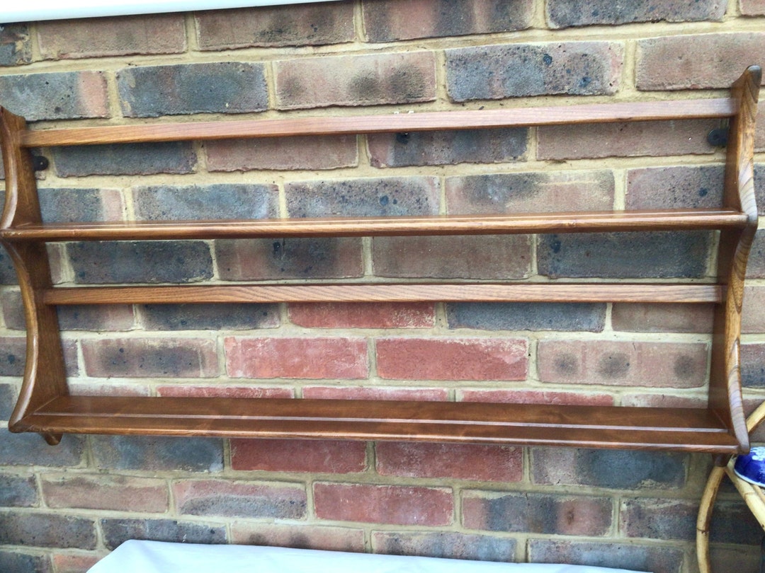 Vintage Ercol Oak Wall Plate Rack - Etsy