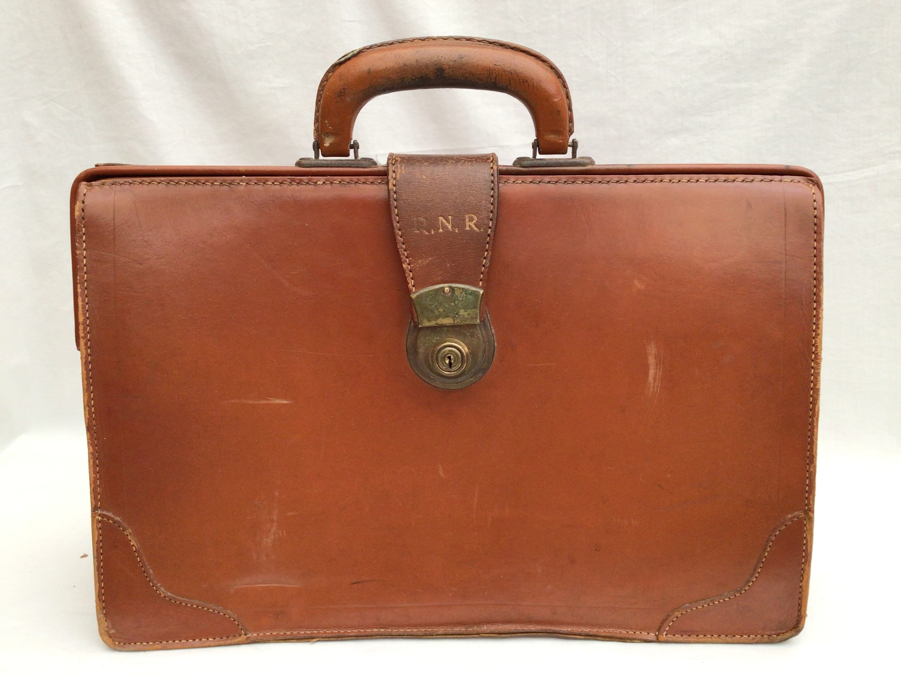 Antique Vintage Leather Briefcase - Etsy