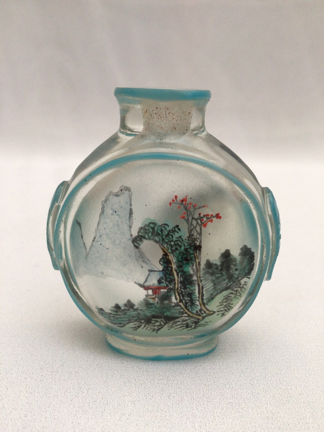 Antique Vintage Chinese Overlay Glass Inside Painted Snuff Bottle - Etsy