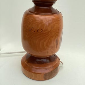 Vintage Natural Wood Table Lamp - Etsy