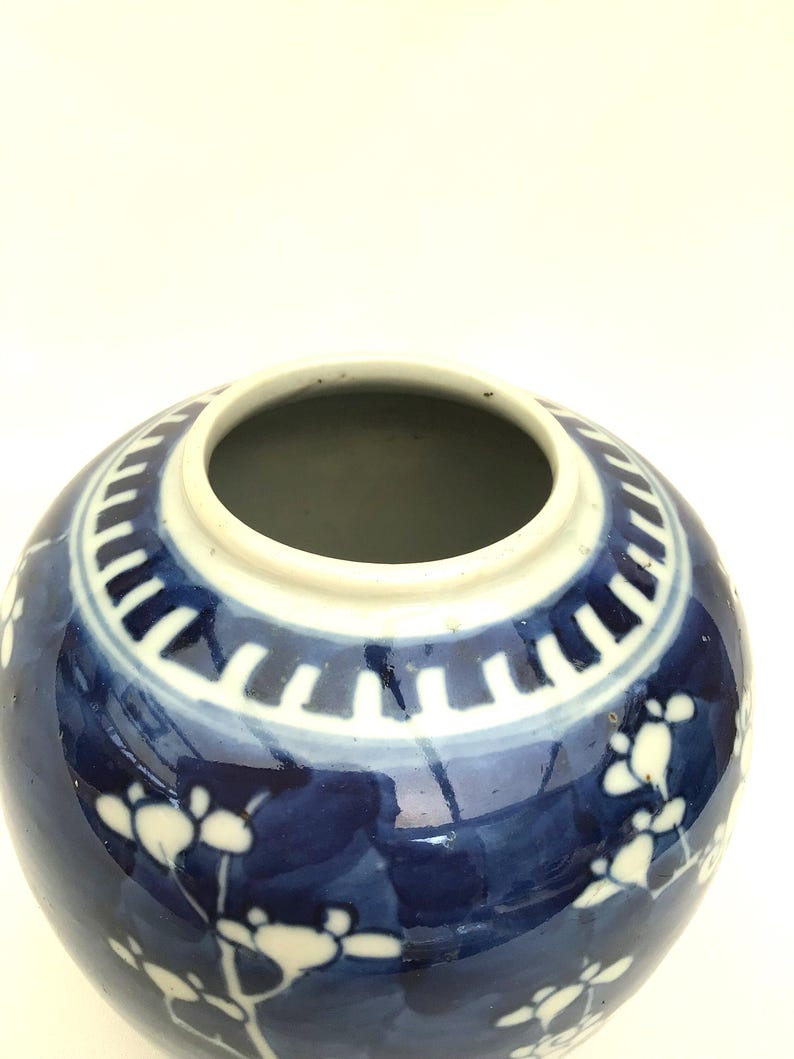 Early 20th Century Antique Chinese Blue & White Pot, Winter Prunus Jar ...