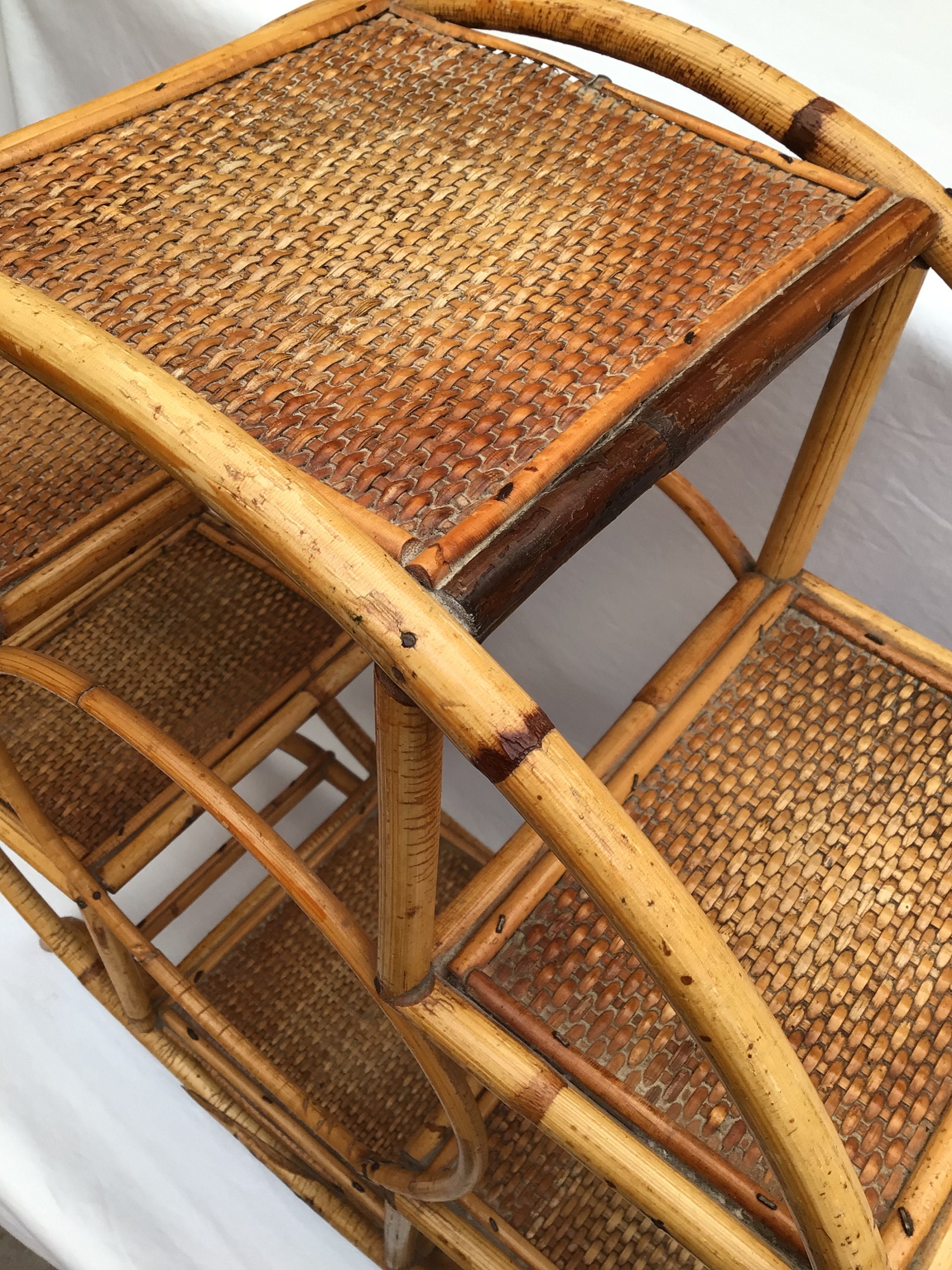 Rare Early/mid Century Bamboo Round Display Shelf Unit - Etsy