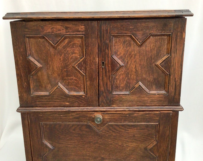 Antique England Oak Two Tier Table Cabinet - Etsy